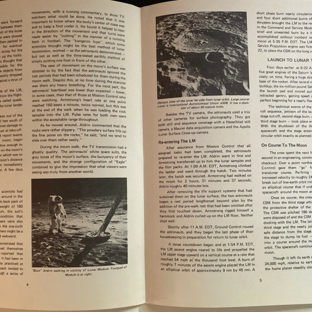 Apollo Space Shop | Vintage, NASA Book Pamphlet Apollo 11 Mission ...